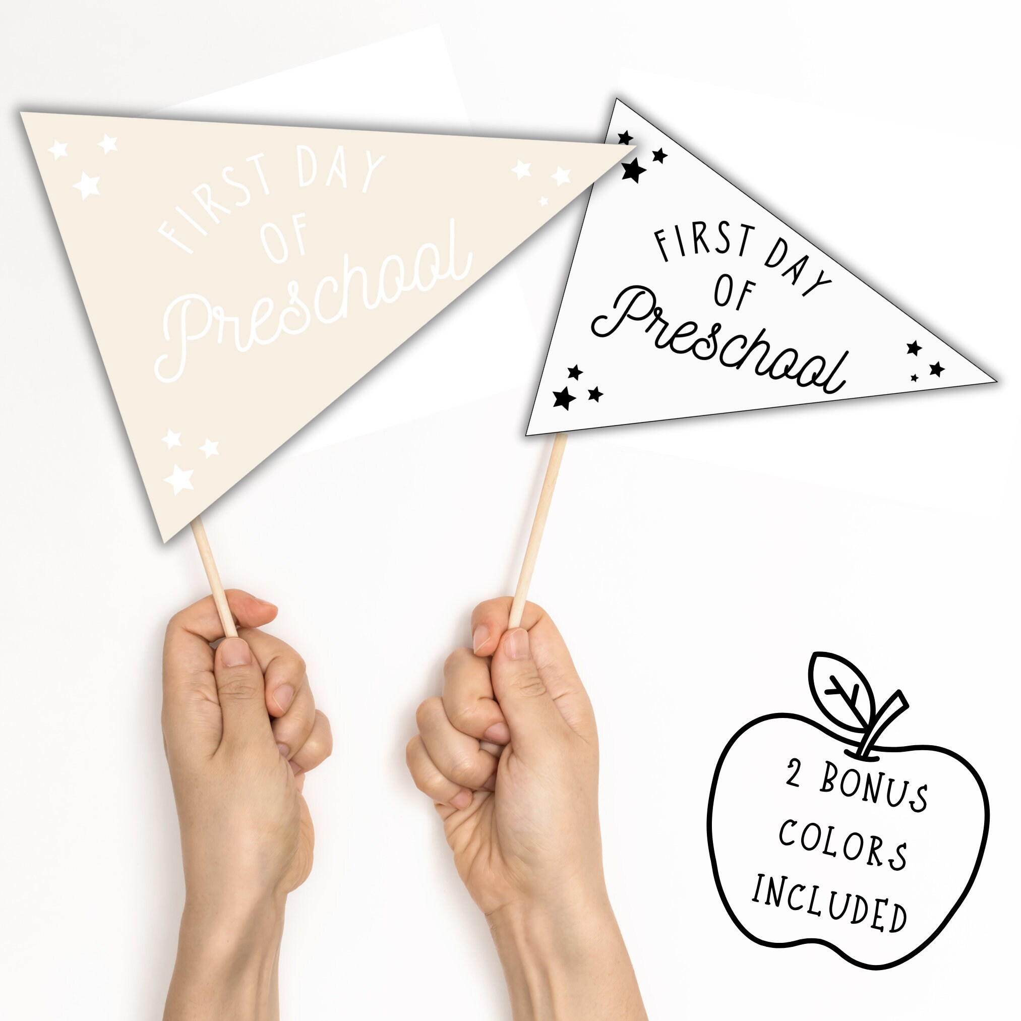 Back to School Sign Printable | First Day of School Pennant Flags ...