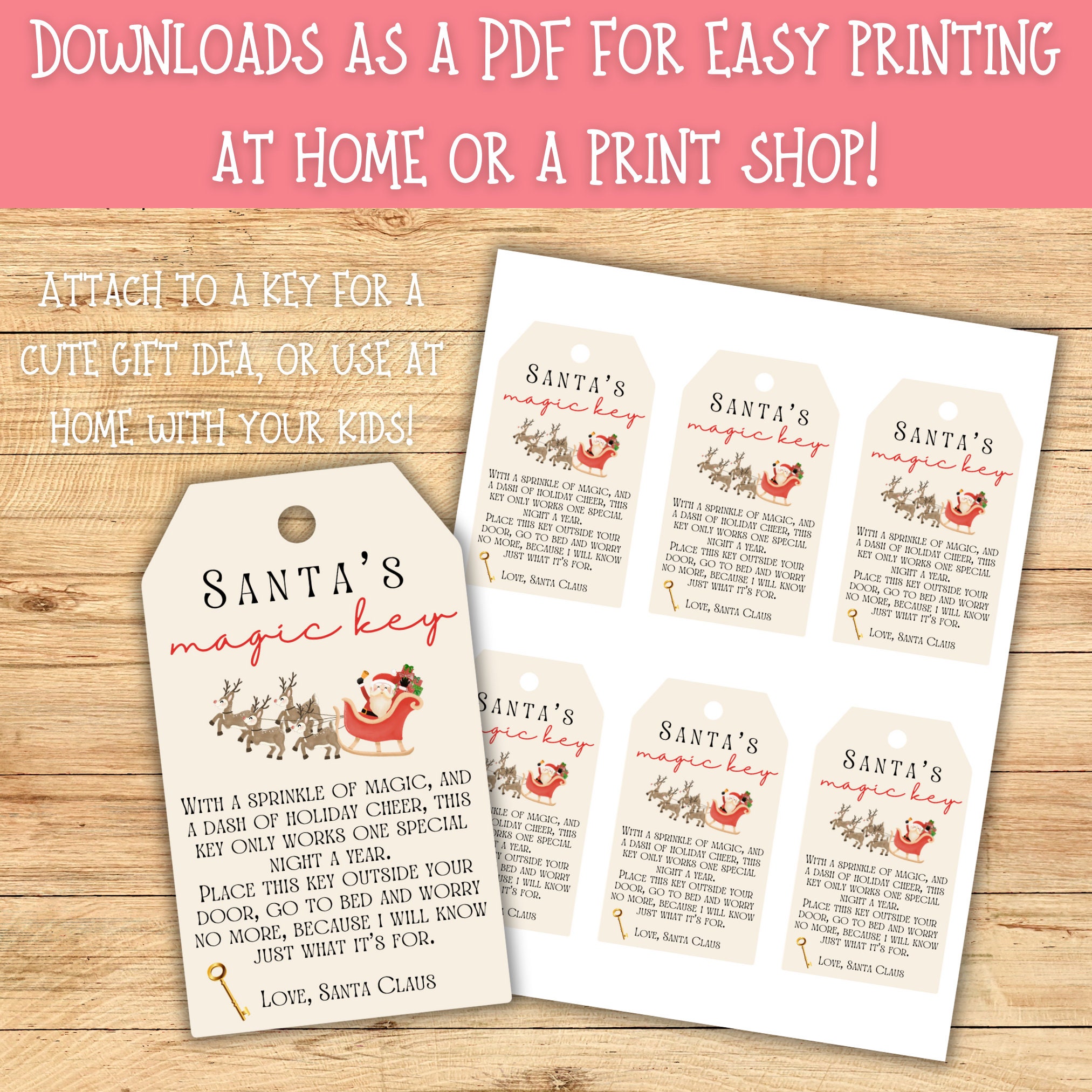Santas Magic Key | Santa Gift Tag | Christmas Gift Tags Printable ...