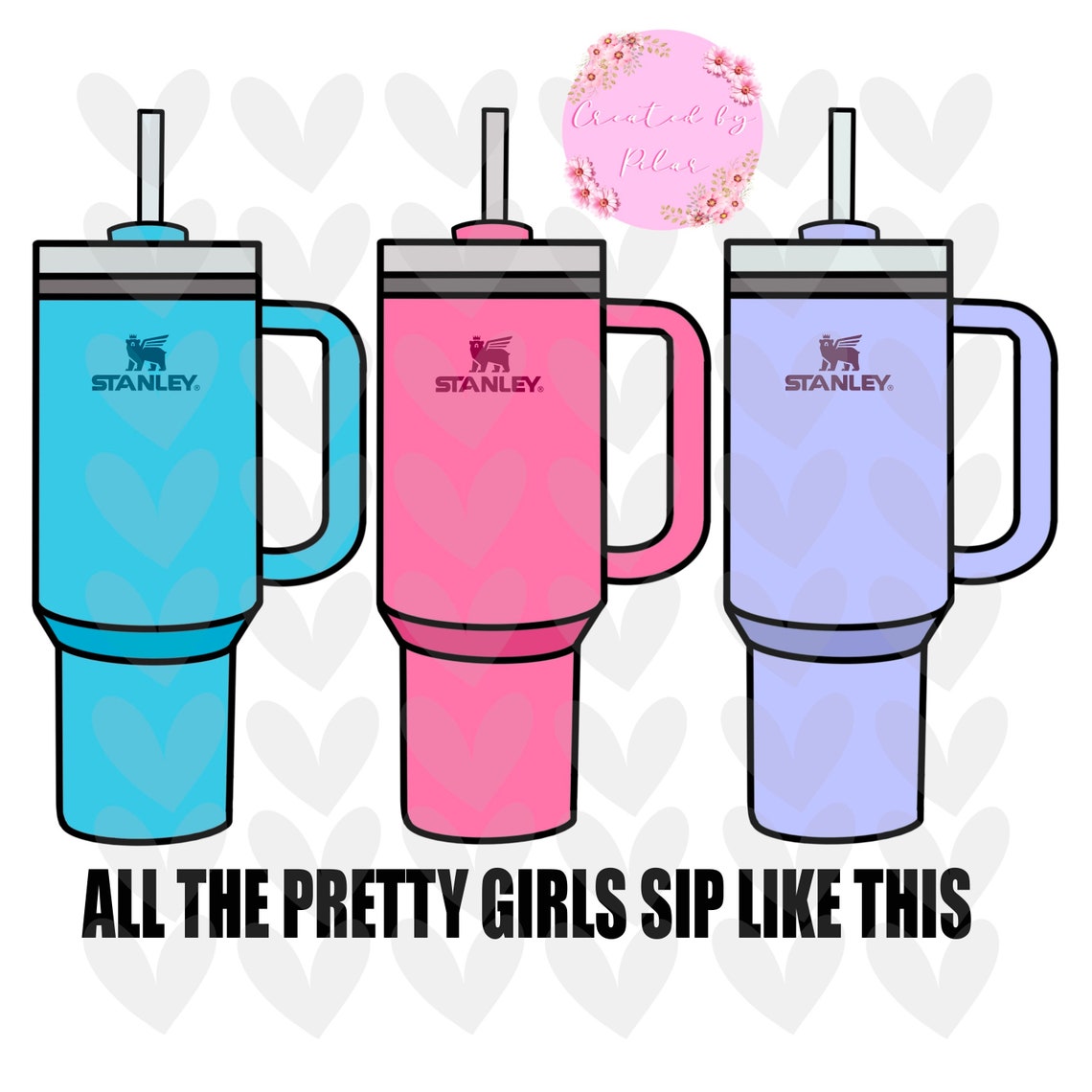 Stanley Tumbler Digital Art, Trendy Girl PNG JPEG (digital Download) - Etsy