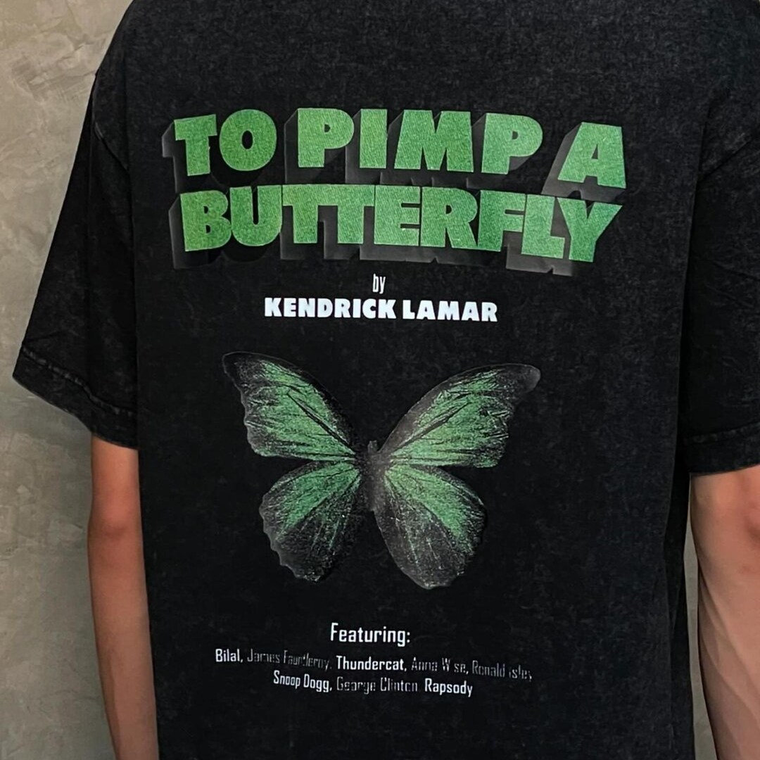 Vintage to Pimp a Butterfly Kendrick Lamar Washed Oversized Tee, 100% ...