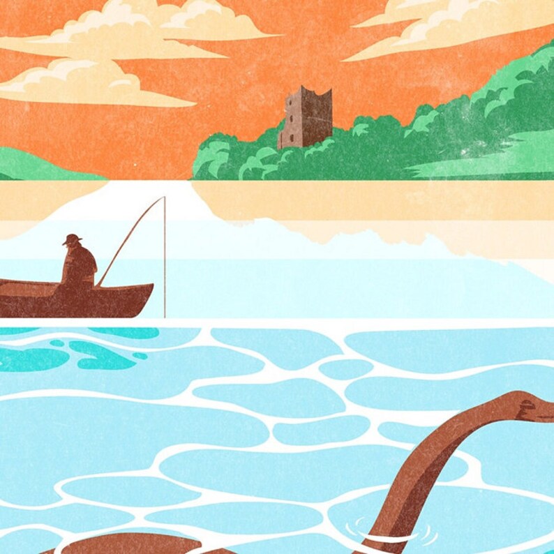 Loch Ness Travel Poster Nessie Loch Ness Monster Prints Cryptozoology ...