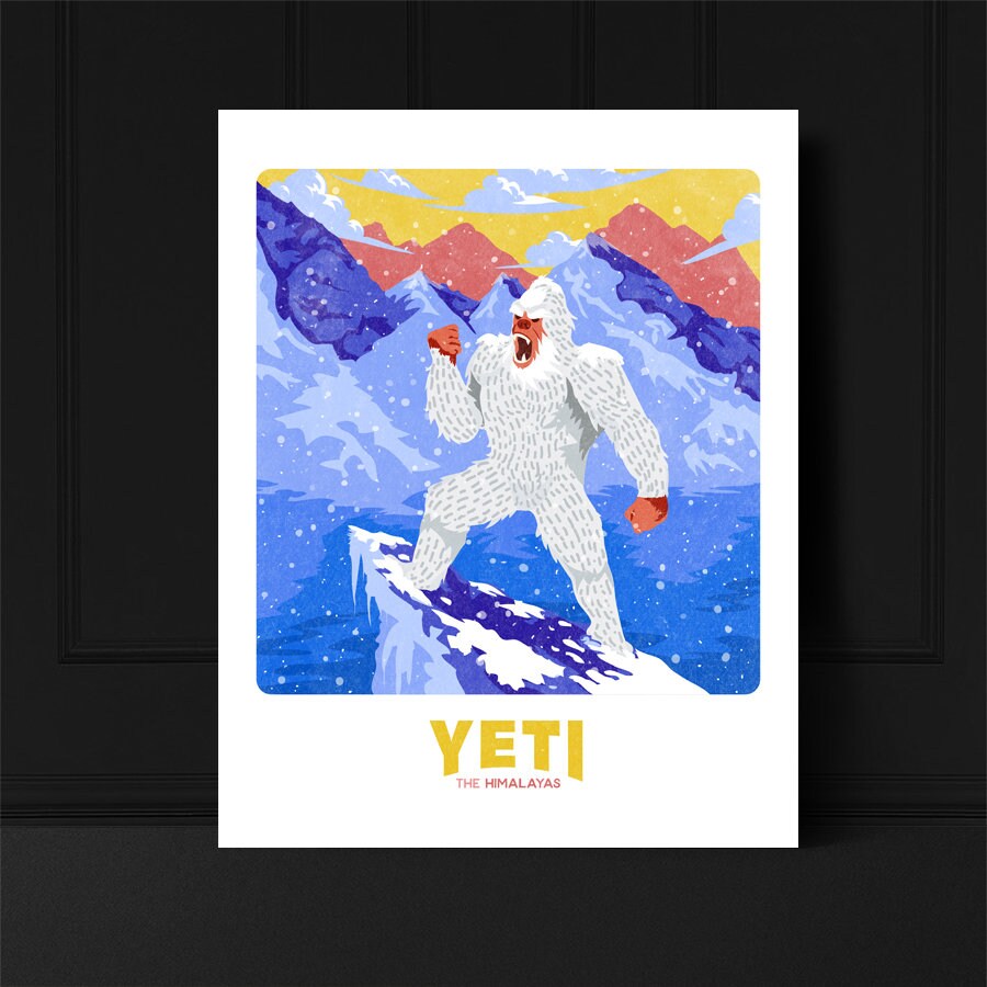 Yeti Travel Poster - Yeti - the Himalayas Yeti - Monster Prints ...
