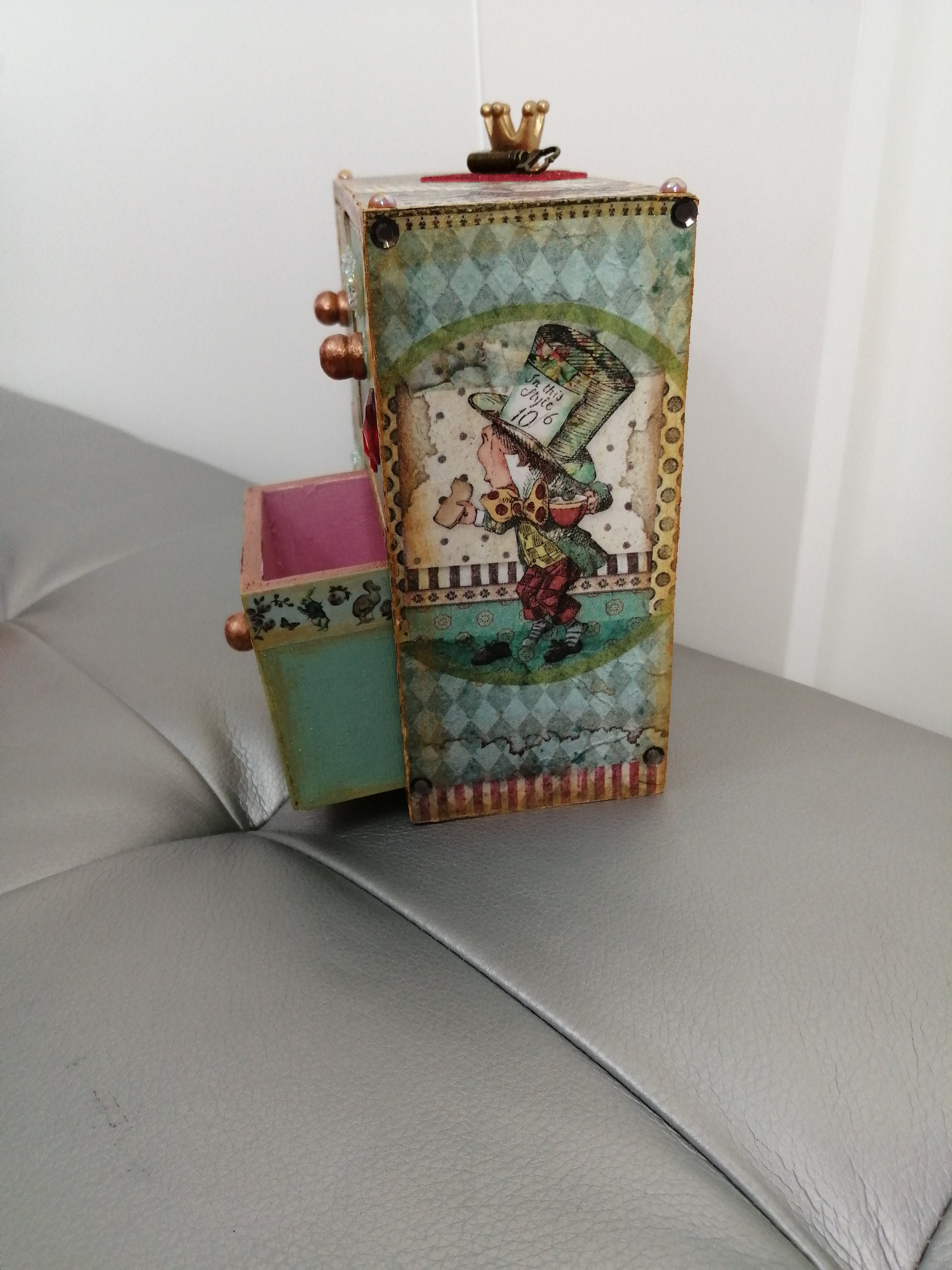 Wooden Chest of Drawers. Jeweler. Alice in Wonderland. Accompanied by ...