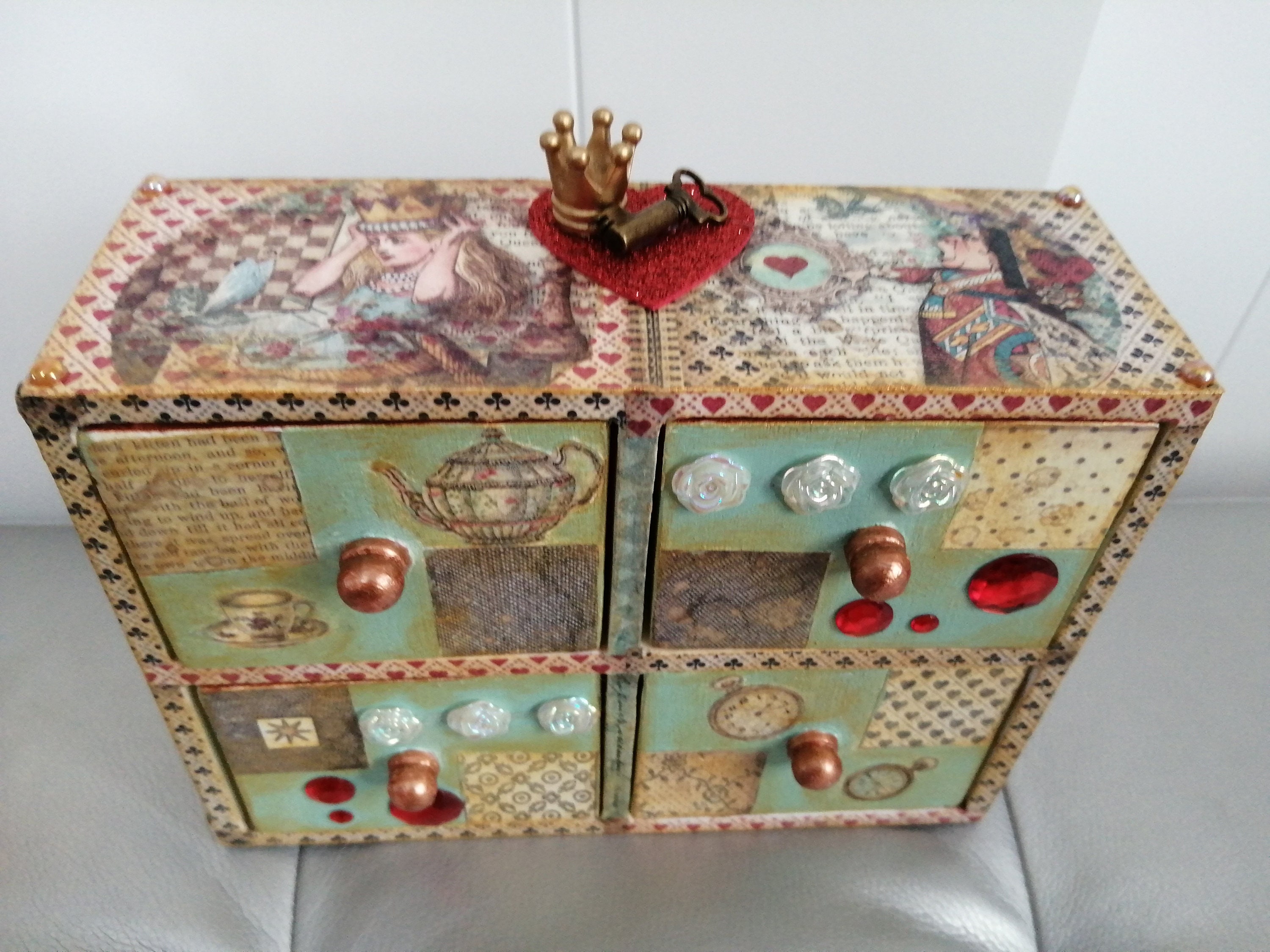 Wooden Chest of Drawers. Jeweler. Alice in Wonderland. Accompanied by ...