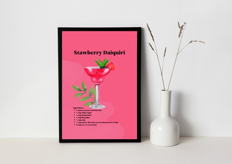 Fun Colorful Cocktails Posters | 3 Sets | Digital Download | Bar ...