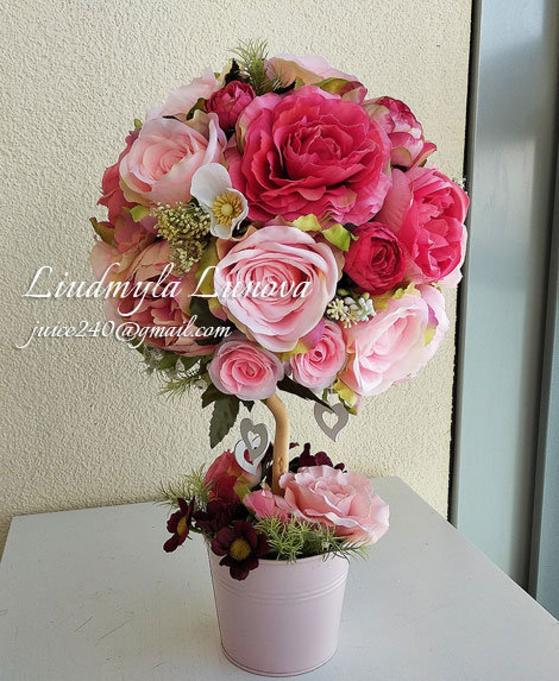 FLOWER Topiary, Topiarytree, Pinkflowers, Rosestopiary, Mothersday - Etsy