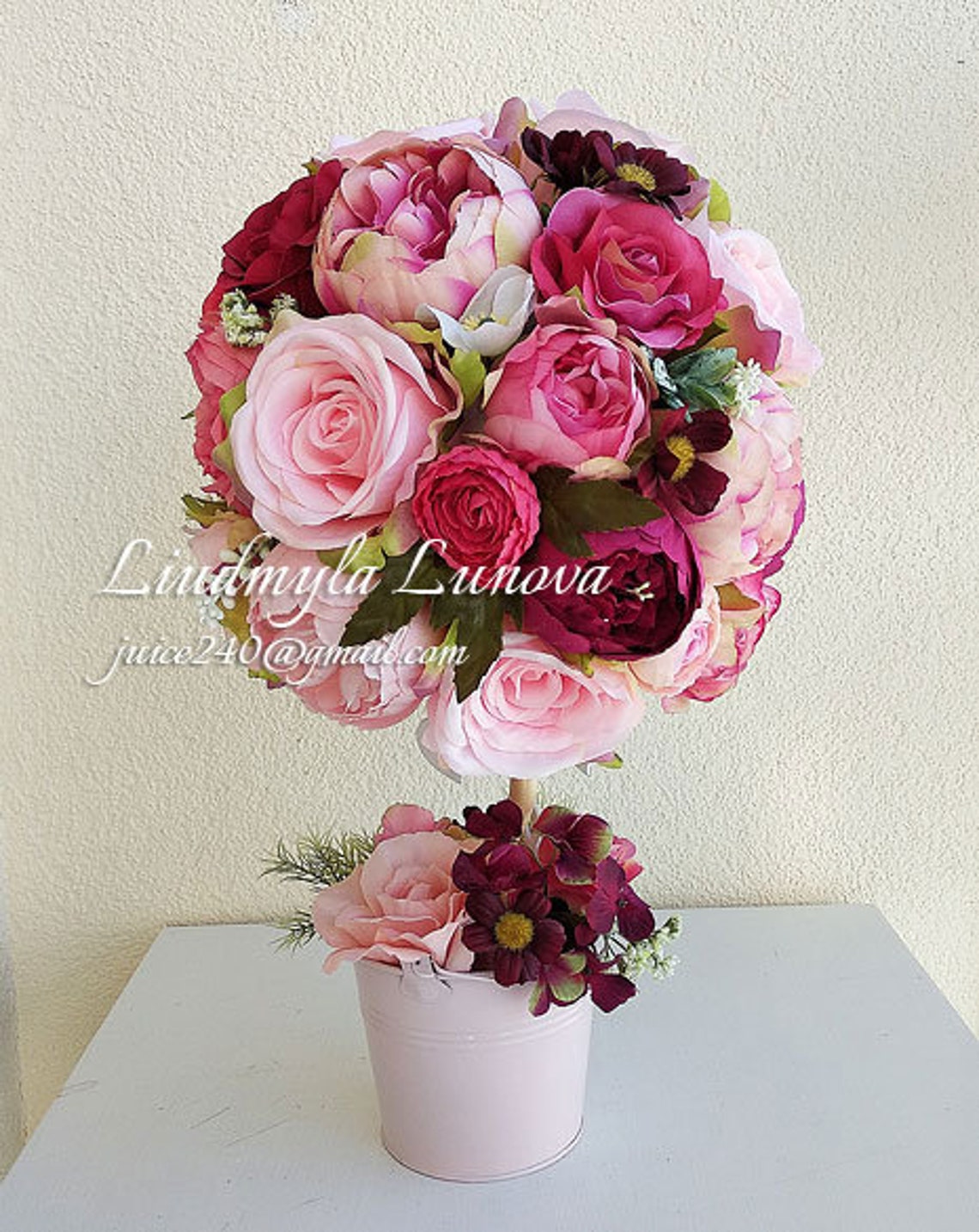 FLOWER Topiary, Topiarytree, Pinkflowers, Rosestopiary, Mothersday - Etsy