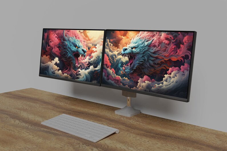 Dragon Wallpaper - Dual Monitor Wallpaper - Dragon Desktop Wallpaper ...