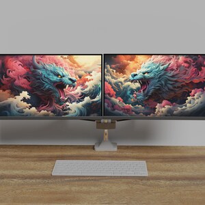 Dragon Wallpaper - Dual Monitor Wallpaper - Dragon Desktop Wallpaper ...