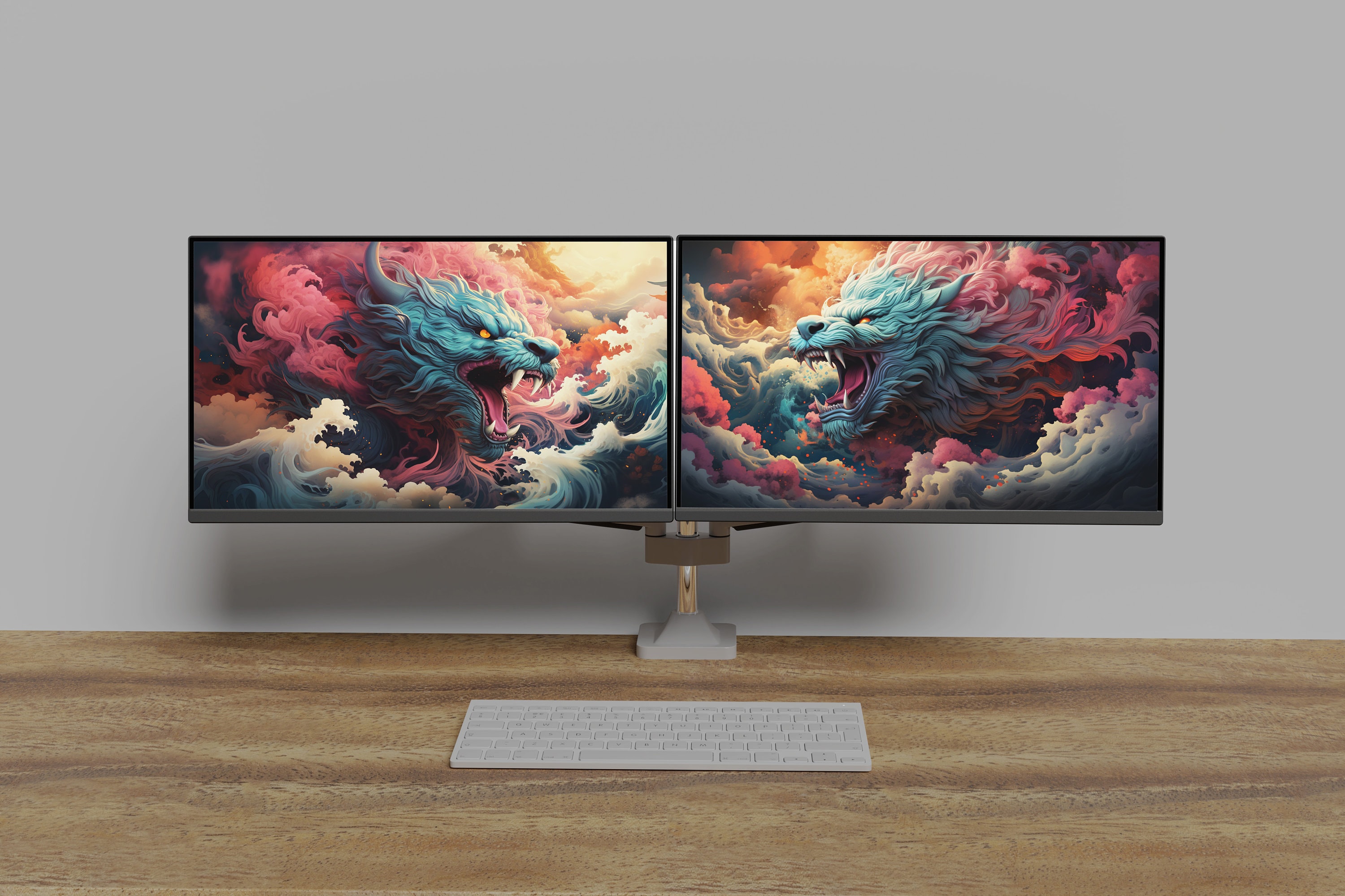 Dragon Wallpaper - Dual Monitor Wallpaper - Dragon Desktop Wallpaper ...