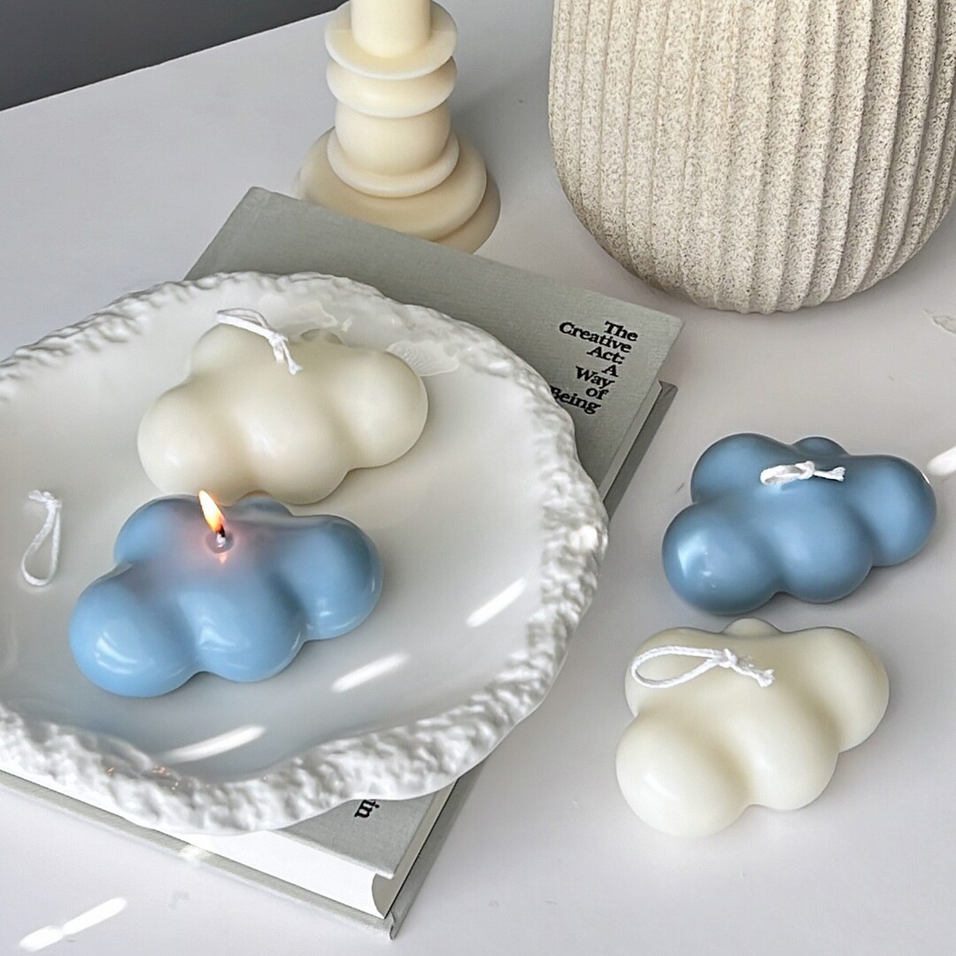 Large Puffy Cloud Candle, Coffee Table Decor, Decorative Candle ...