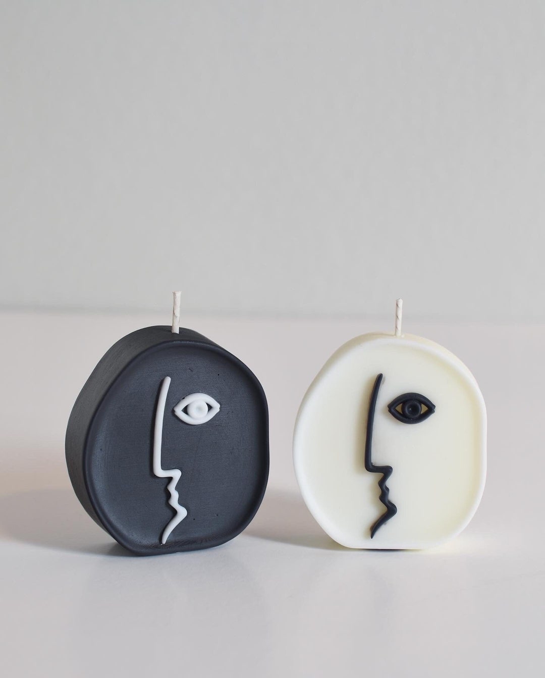 Abstract Face Candle - Minimalist Decor - Shaped Candle - Decorative ...