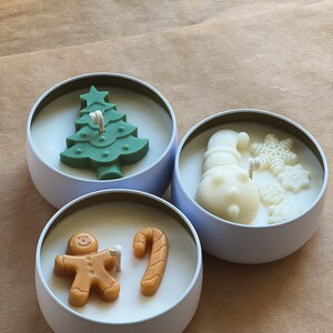 Gingerbread Man Tin Candle, Christmas Container Candle, House Warming ...