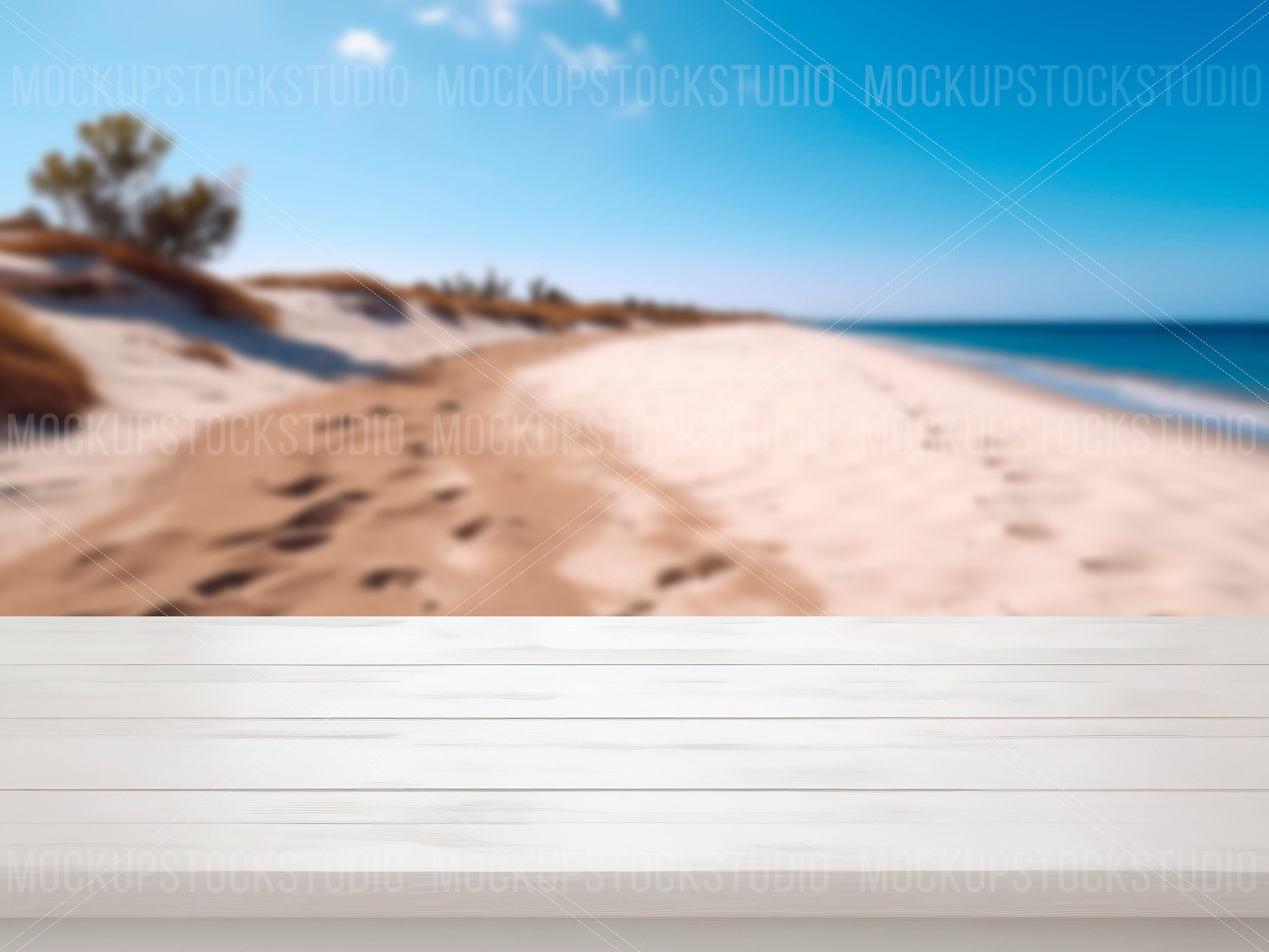 Beach Background Mockup, Table Mockup for Product, Summer Backdrop ...