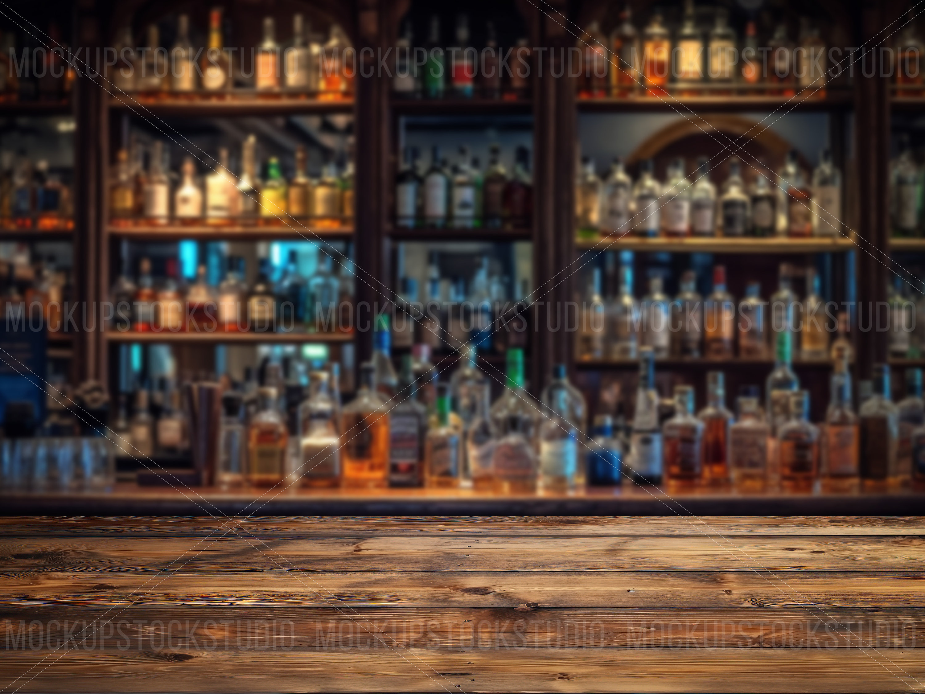 Bar Counter Background Mockup, Pub Table Mockup for Product, Pub ...