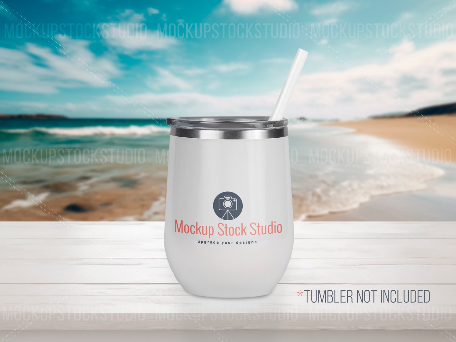 Beach Background Mockup, Sea Table Mockup for Product, Summer Backdrop ...
