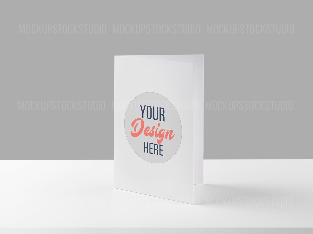 A6 Customizable Card Mockup, Minimal Neutral Card, Folded Card Greeting ...