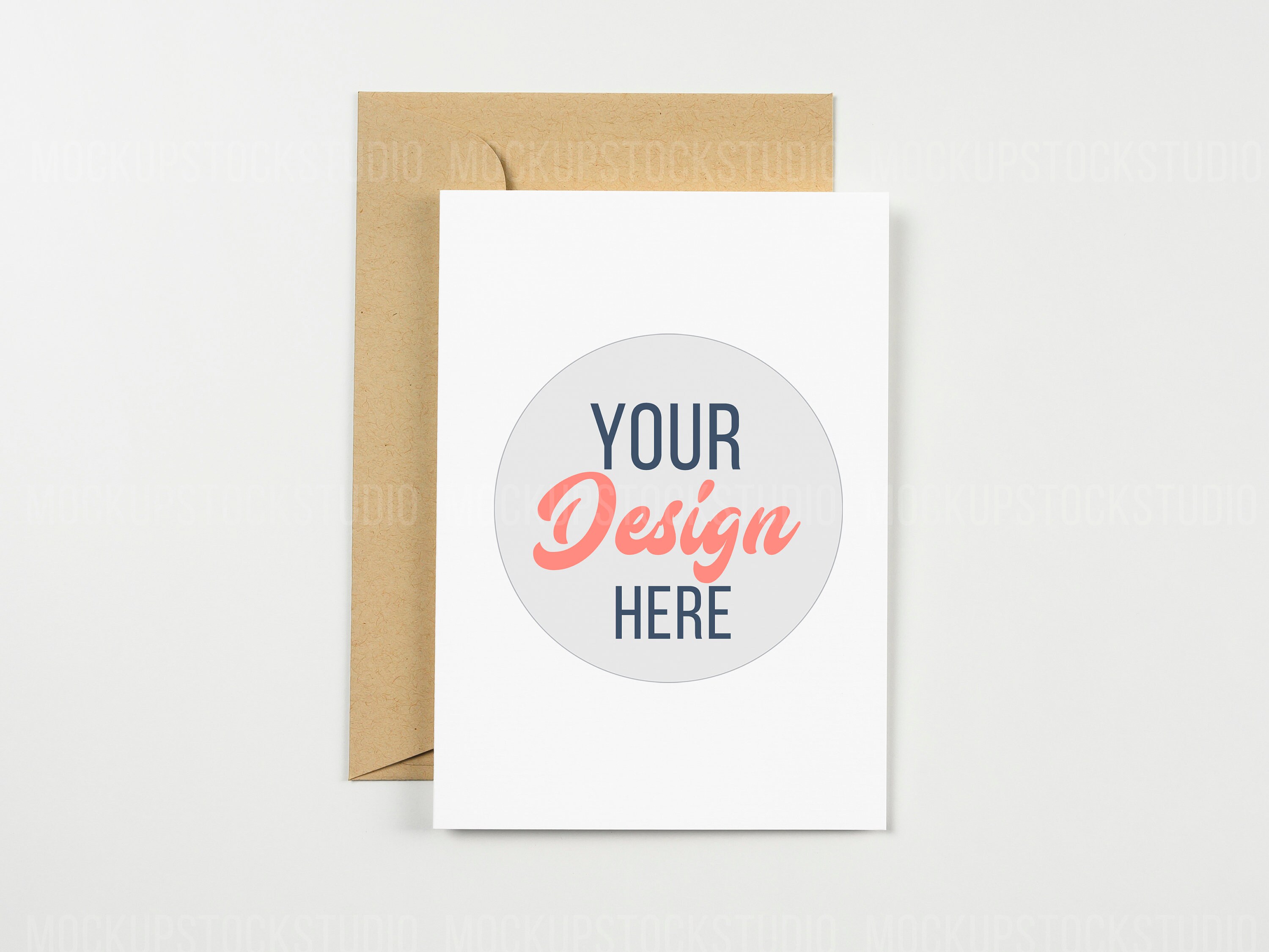 A6 Customizable Card Mockup, Minimalist Neutral Card, Envelope Greeting ...