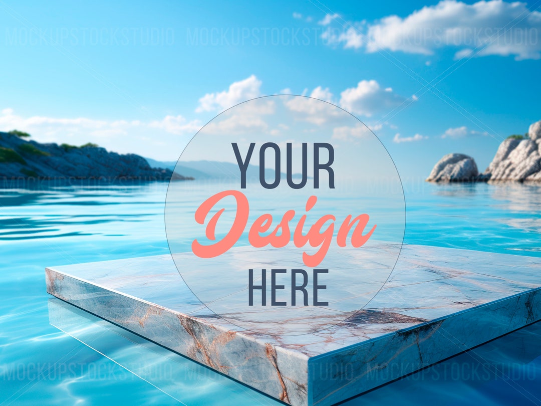 Marble Background Mockup, Sea Table Mockup for Product, Beach Marble ...