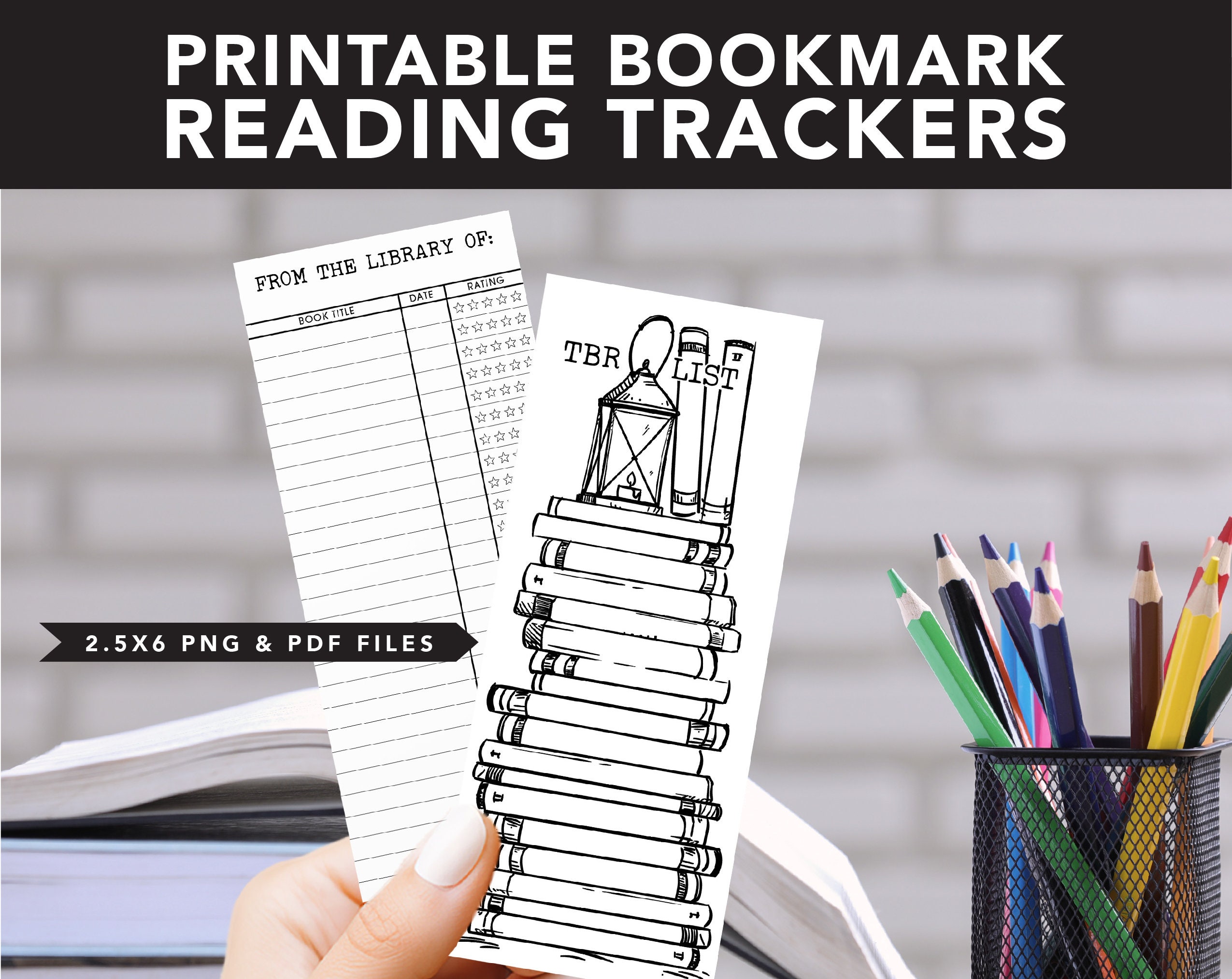Reading Log Printable Library Card Bookmarks With a to Be Read List ...