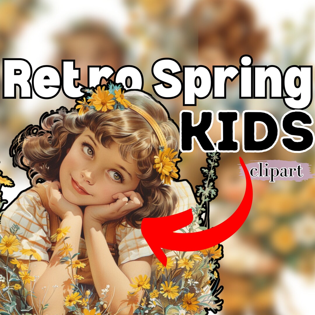 Retro Spring Kids Clipart - Vintage 1950s Fashion Illustrations ...