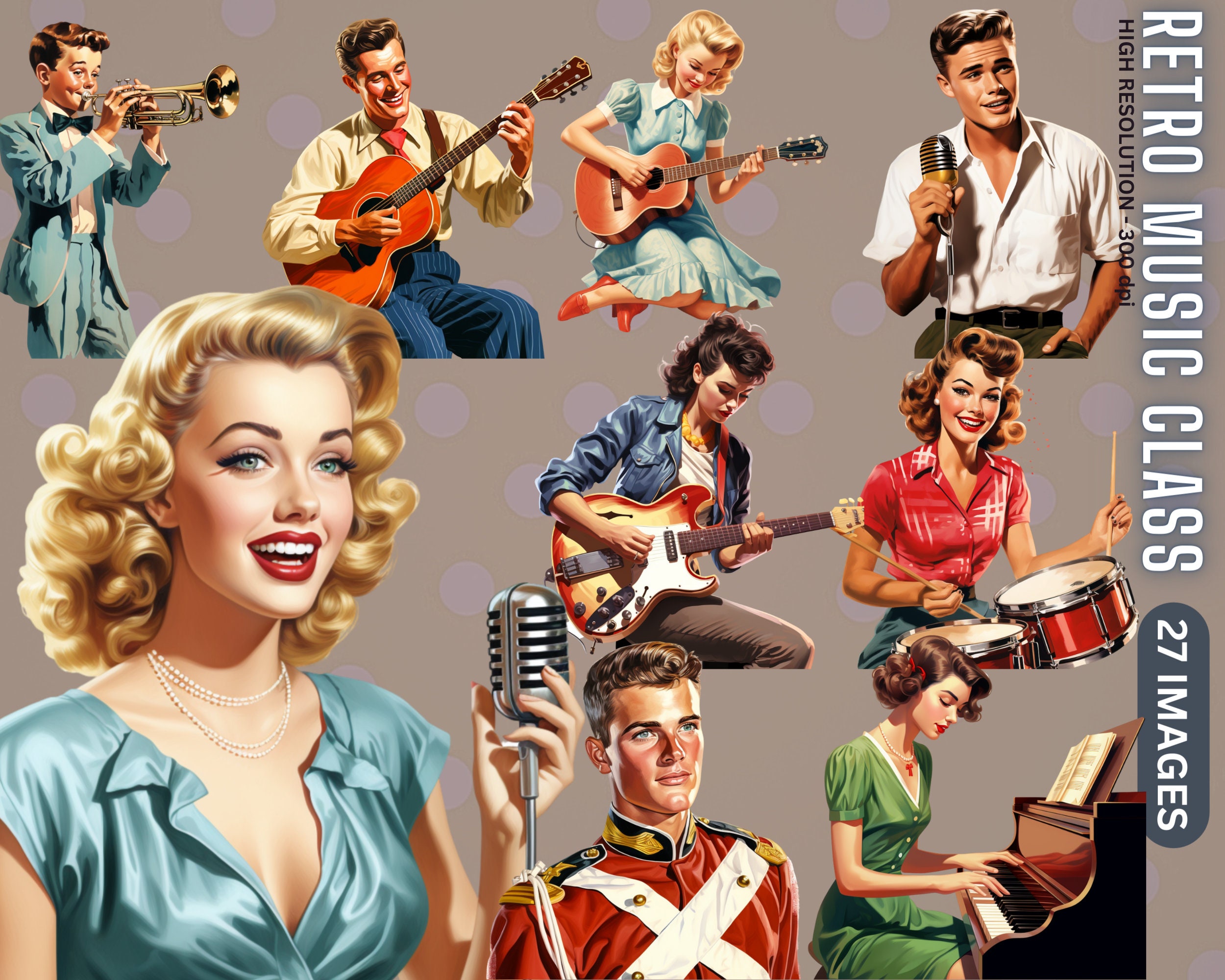 Retro School Clipart Vintage Music Class, Retro School Boy Clip Art ...