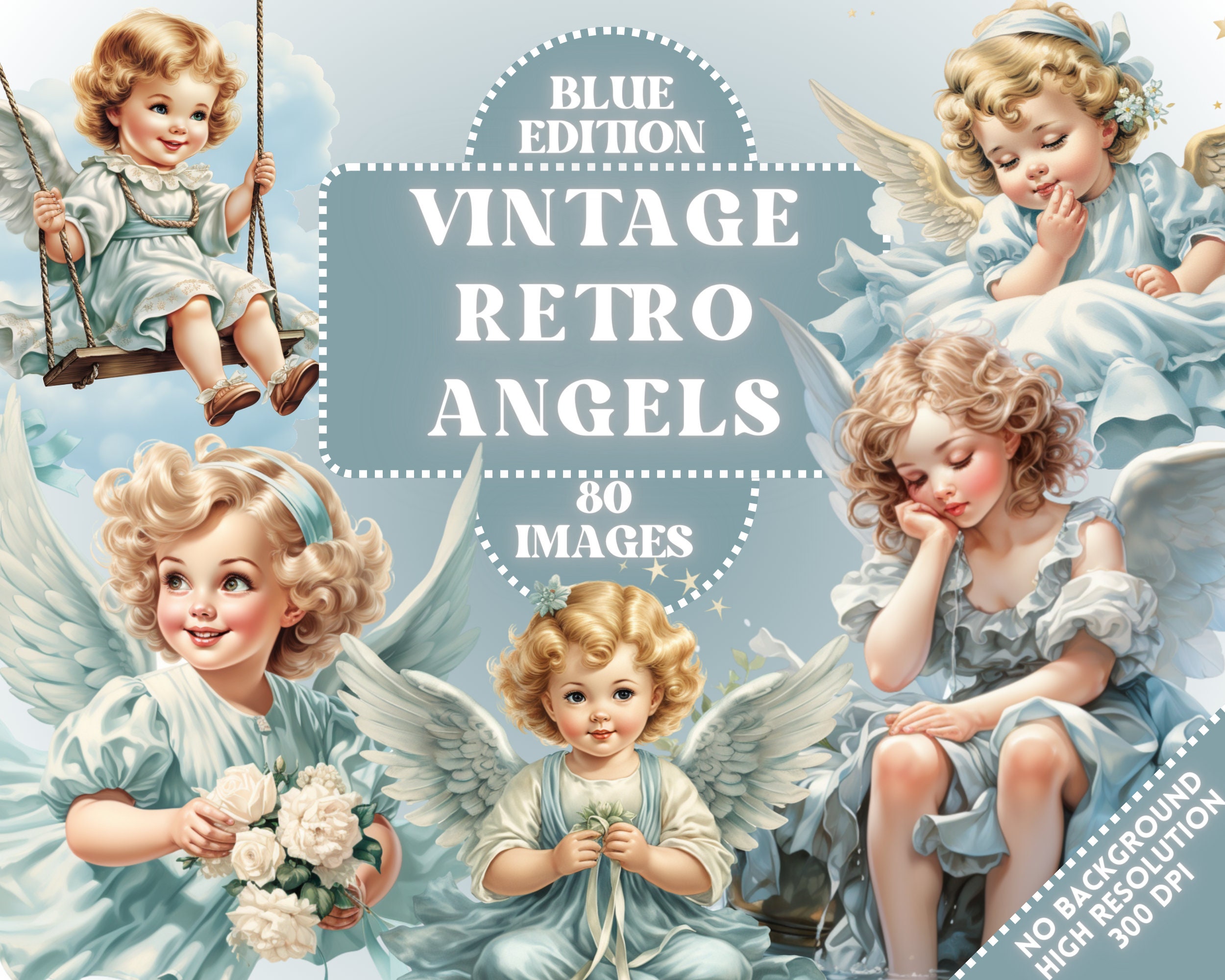Vintage Retro Angels Clipart Christian Clip Art, Retro Girls Clipart ...