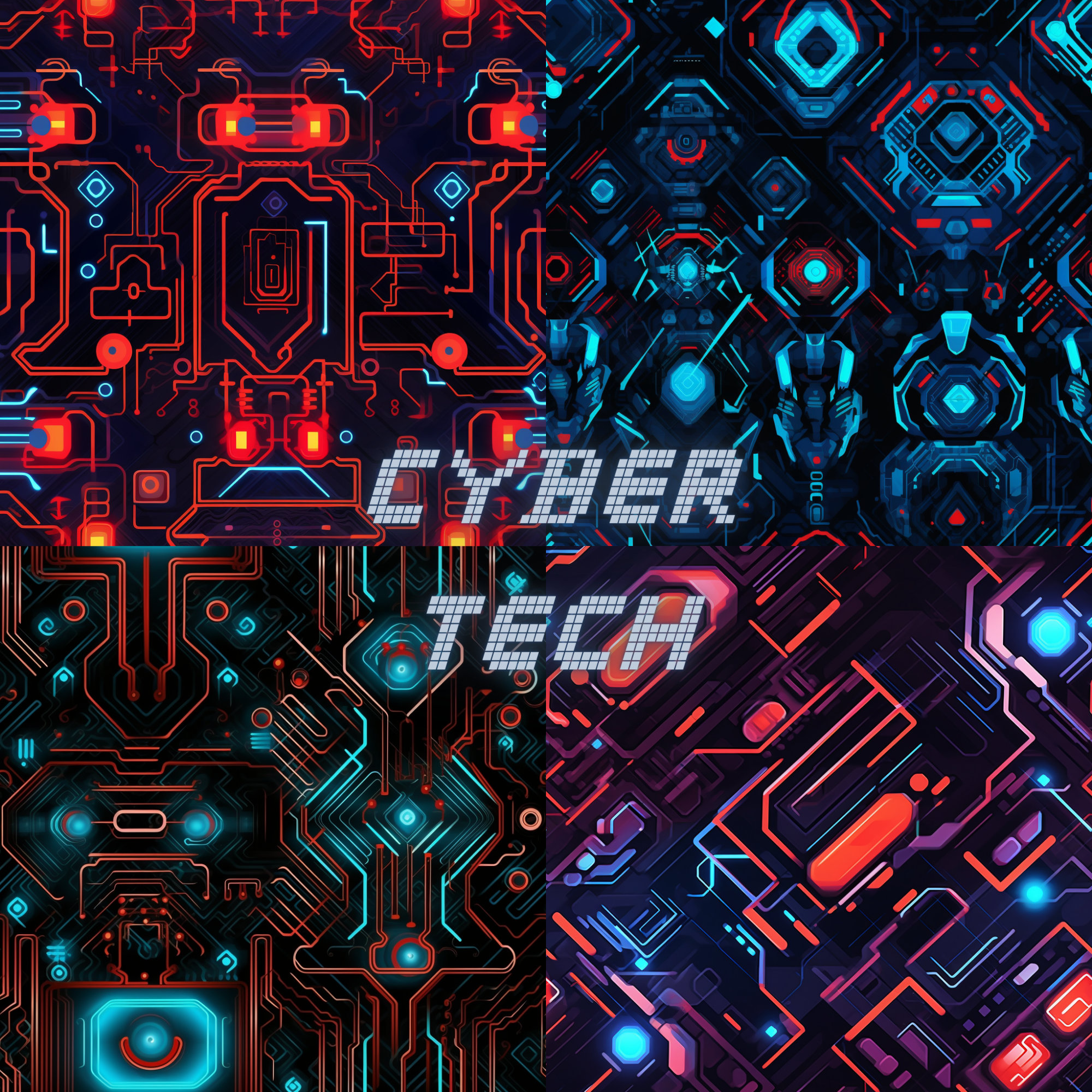 Cyber Tech Patterns 40 Unique Seamless Designs, Cyberpunk Patterns, Cyber Patterns, Seamless ...