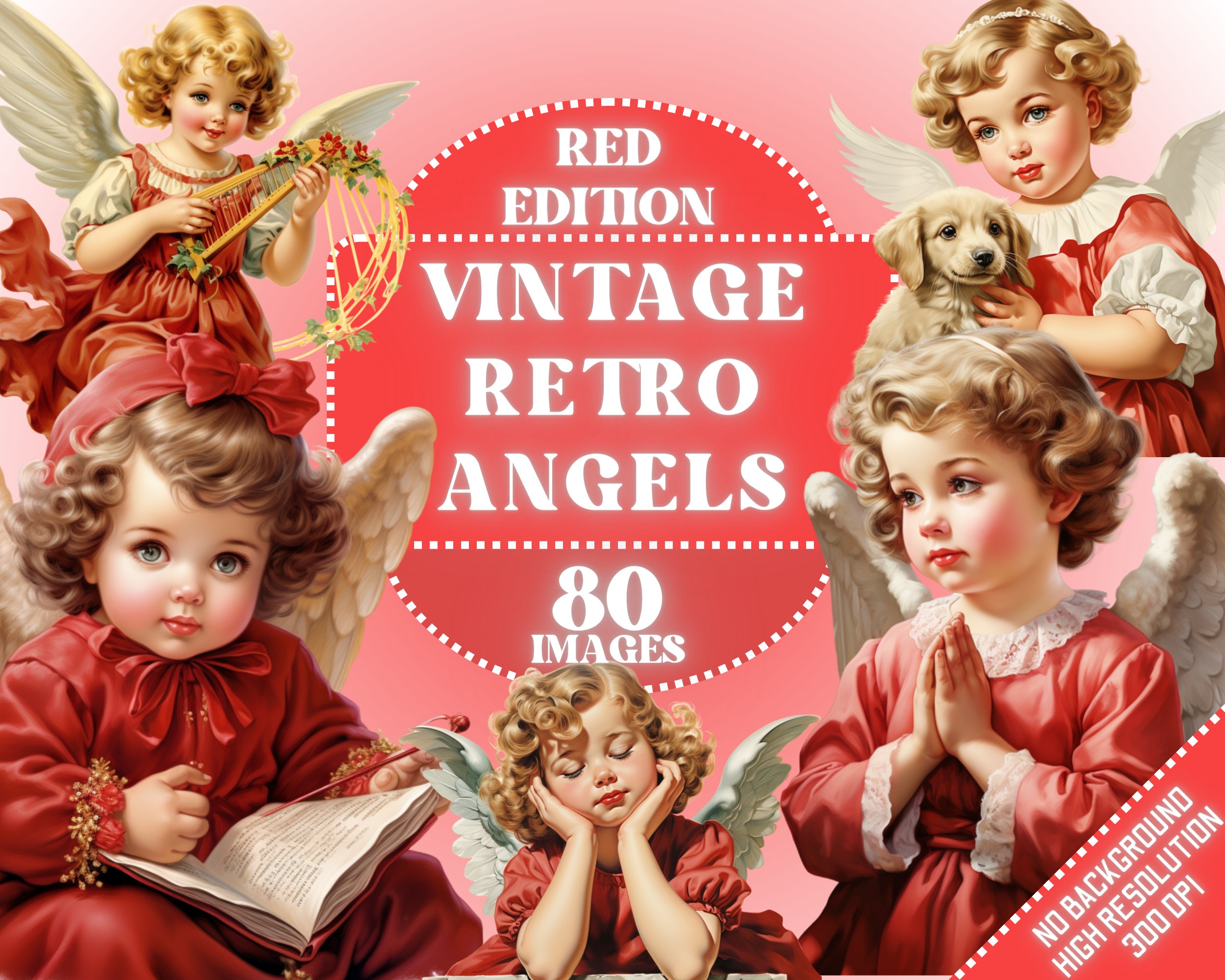 Vintage Retro Angels Clipart Retro Girls Clipart, Christian Clip Art ...