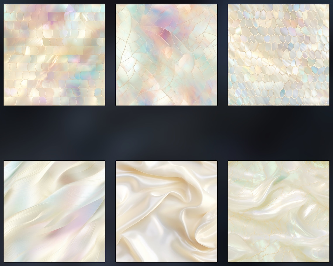 Pearlescent Ivory Seamless Textures: Mother of Pearl Shimmer (digital ...