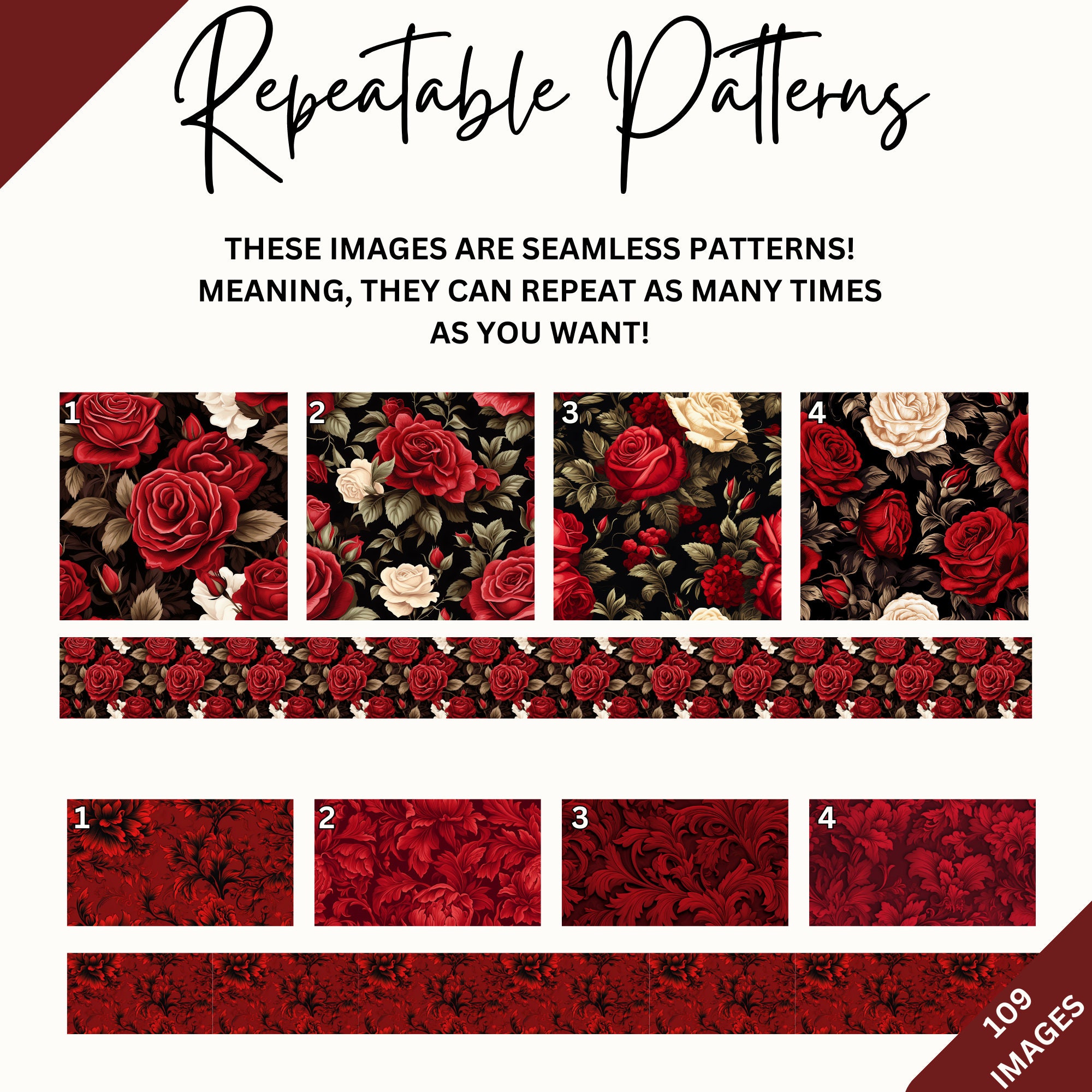 Big Victorian Red Rose Watercolor Clipart Bundle Vintage Prince Clip ...