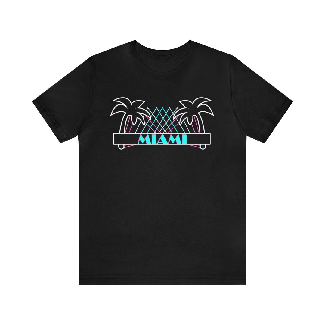 Miami Shirt Miami Miami Vice Style Tshirt Miami Black T-shirt Miami ...