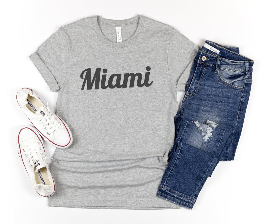Miami Florida Cursive Graphic Tee featured in Heather Mauve, Bella ...