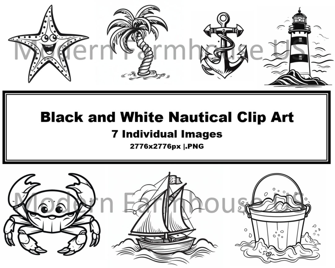 Nautical Ocean Themed Clip Art Beach Clip Art Sand Crab Starfish ...