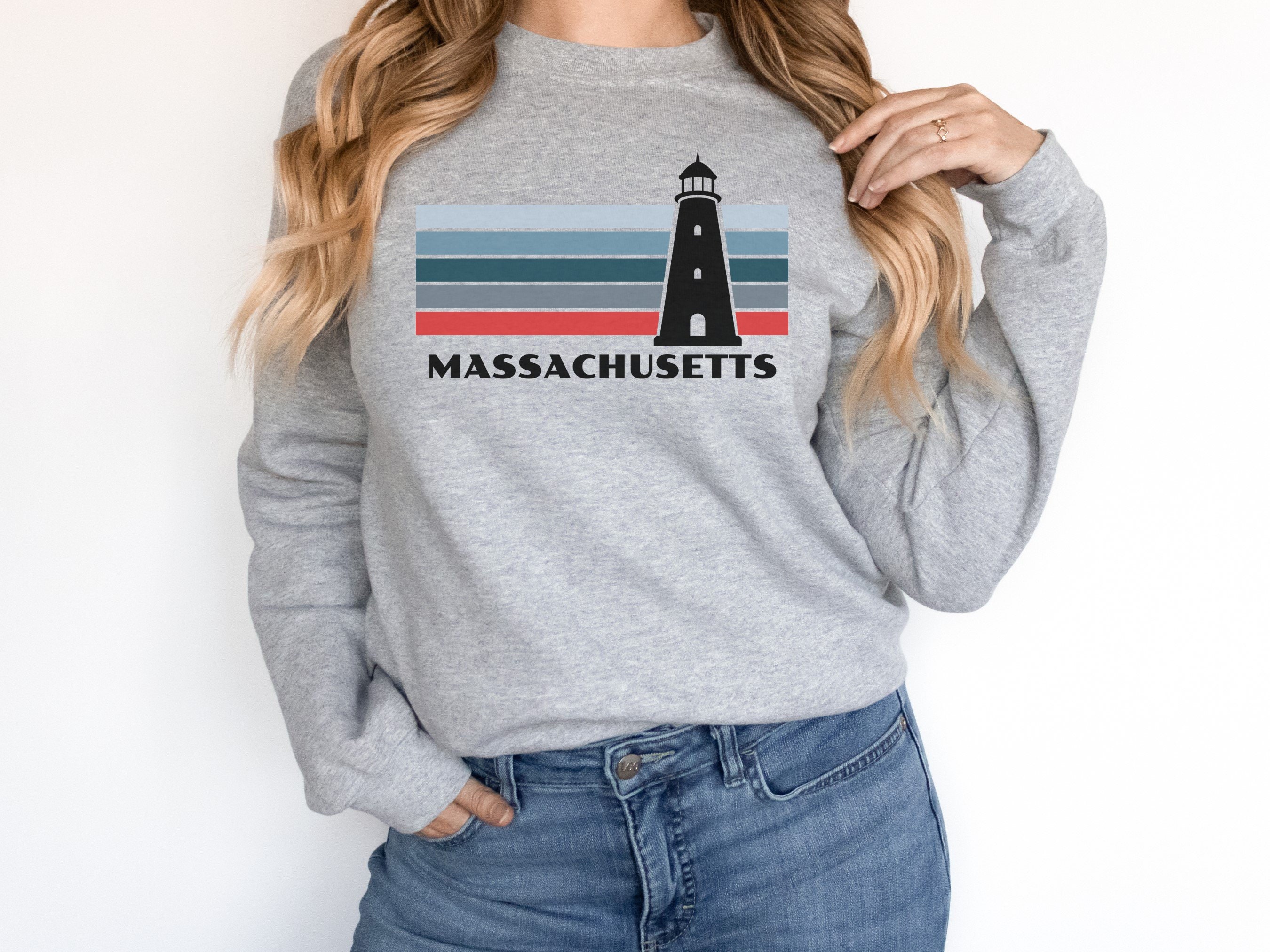 Massachusetts Lighthouse Sweater Massachusetts Sweatshirt Massachusetts ...