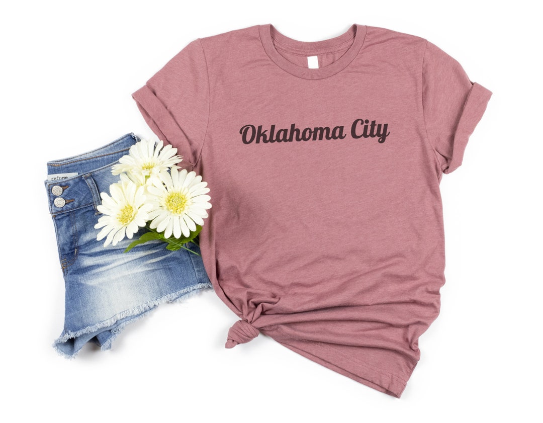 Oklahoma City Cursive Graphic Tee (featured in Heather Mauve), Bella ...