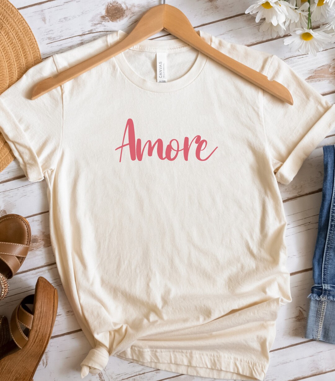 Amore Italian Shirt Love Shirt Amore Tshirt Amore T-shirt Italian Gift ...