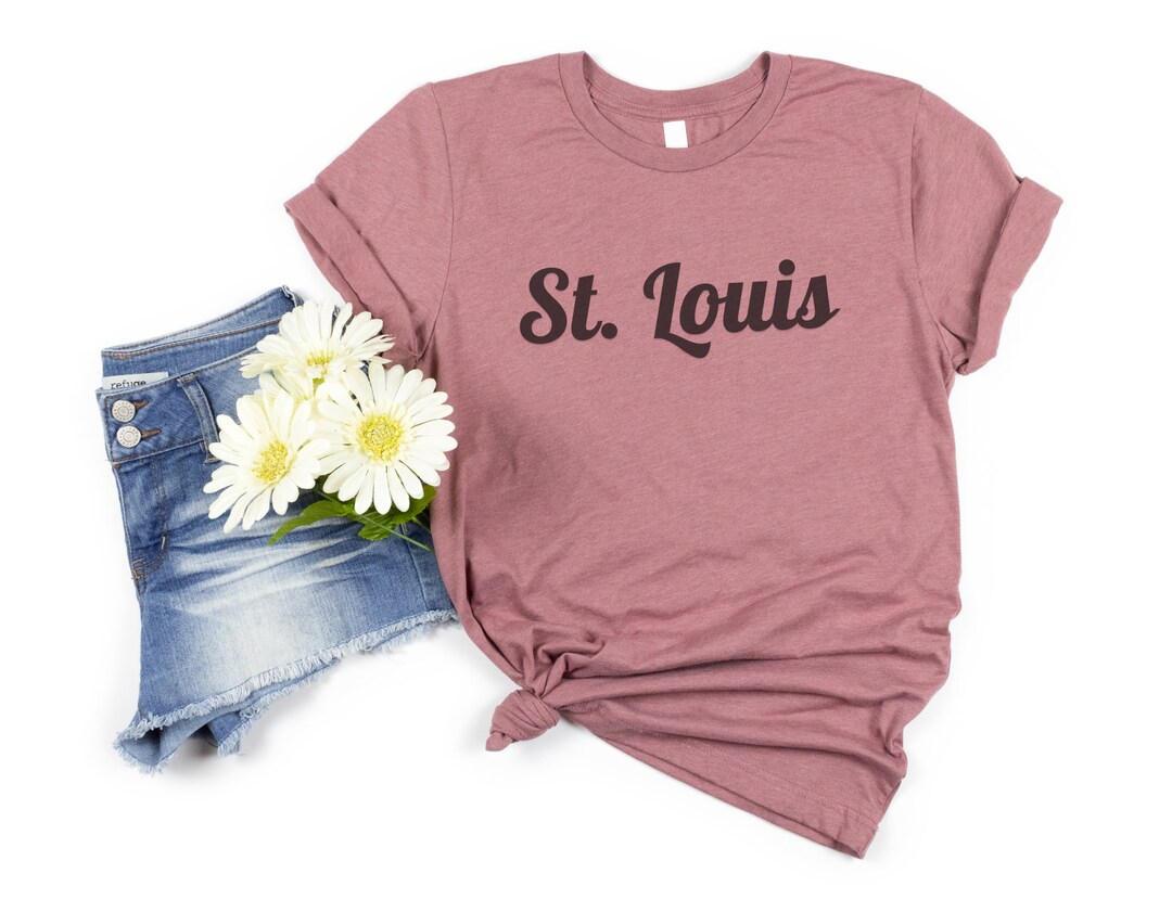 St. Louis Missouri Cursive Script Tee Shirt, US Shirt, Bella & Canvas ...