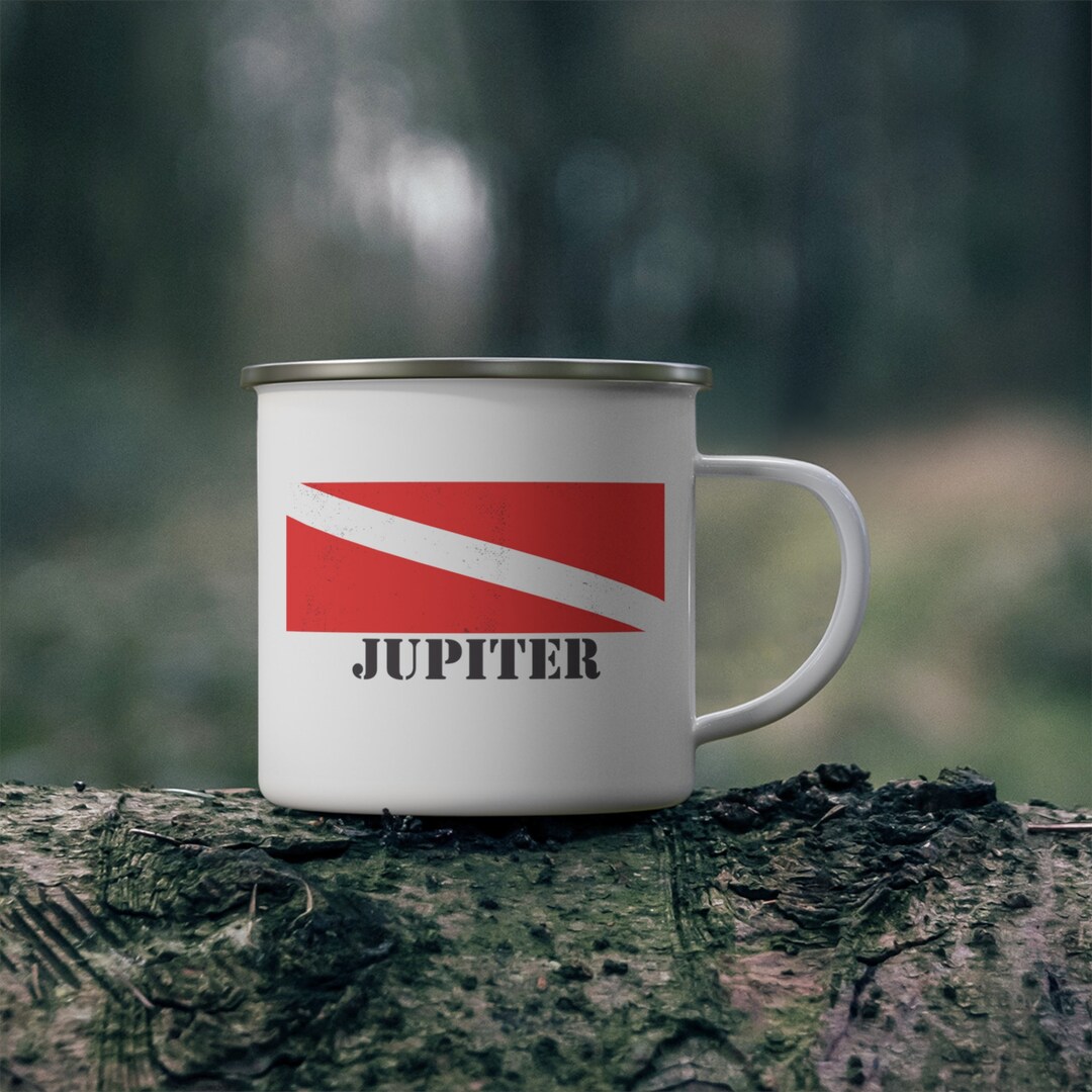 Jupiter Coffee Mug Jupiter Dive and Scuba Style Mug Jupiter White Cup ...
