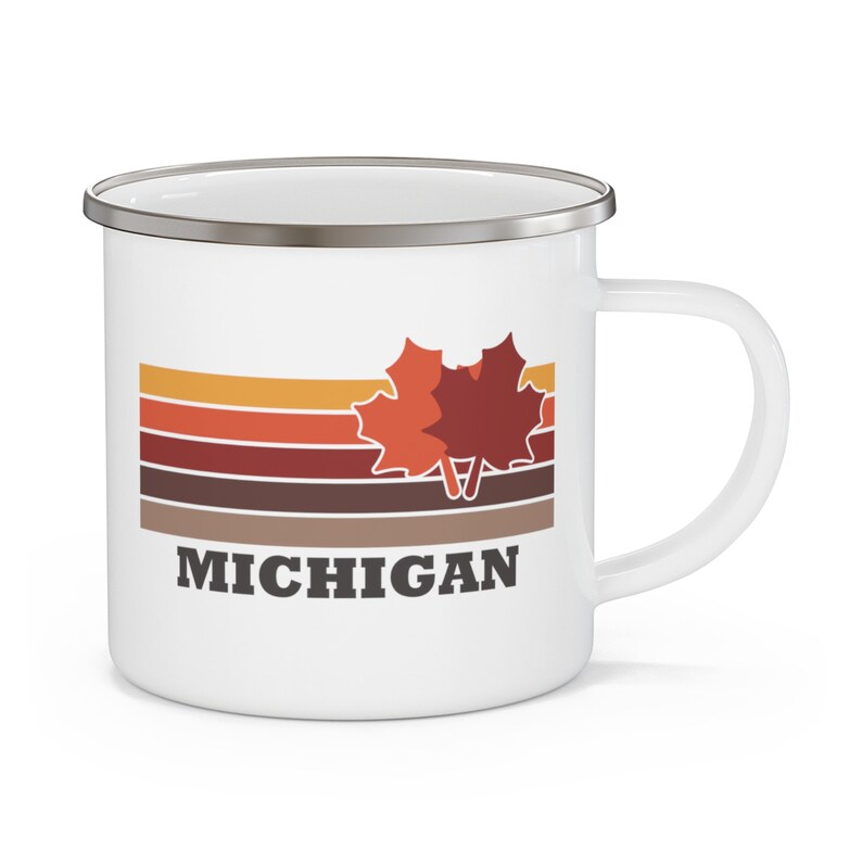 Michigan Fall Mug Michigan Coffee Mug Michigan Fall Leaves Theme Cup ...
