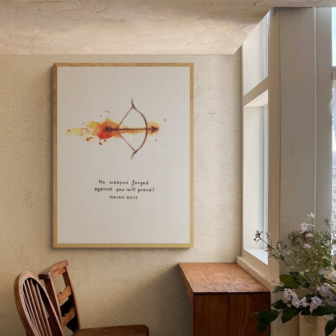 No Weapon Forged Against Me Wall Art, Scripture Art, Bible Verse Poster ...