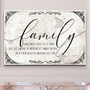 Family Like Branch on Tree Sign, Vintage Living Room Wall Art ...