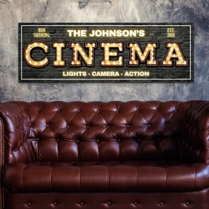 Personalized Cinema Signs, Home Theater Wall Art, Custom Movies Home ...