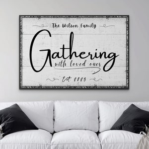 Personalized Gathering Place Sign Gather Around Table Wall - Etsy