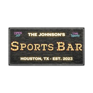 Sports Bar Sign Personalized Custom Sports Man Cave Wall Art - Etsy
