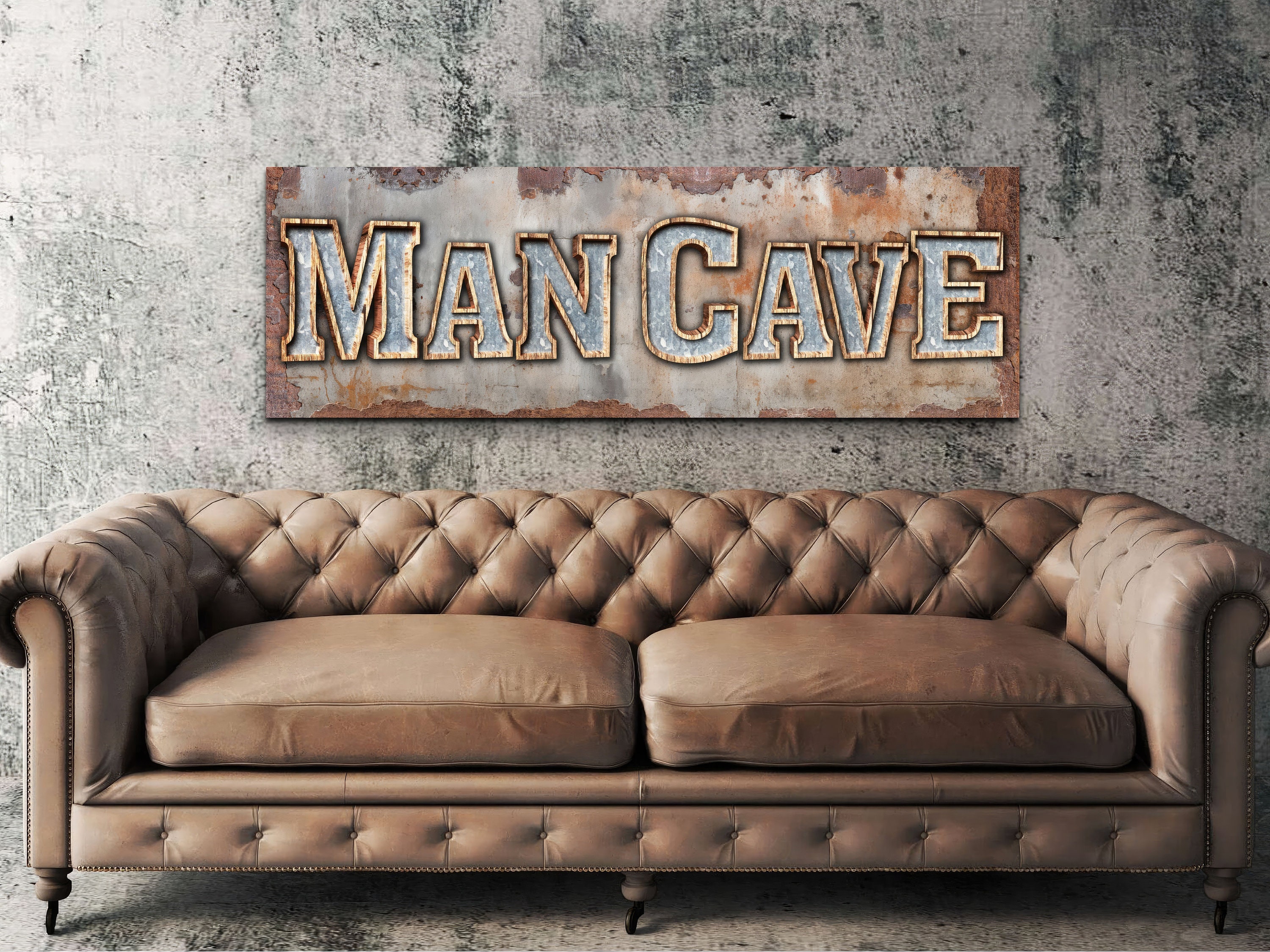 Rustic Man Cave Sign Basement Bar Wall Art Decor Rusty Home - Etsy