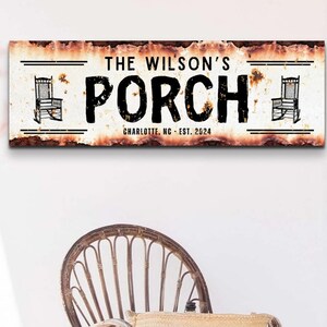 Rustic Porch Sign, Personalized Front Porch Wall Art, Farmhouse Home ...