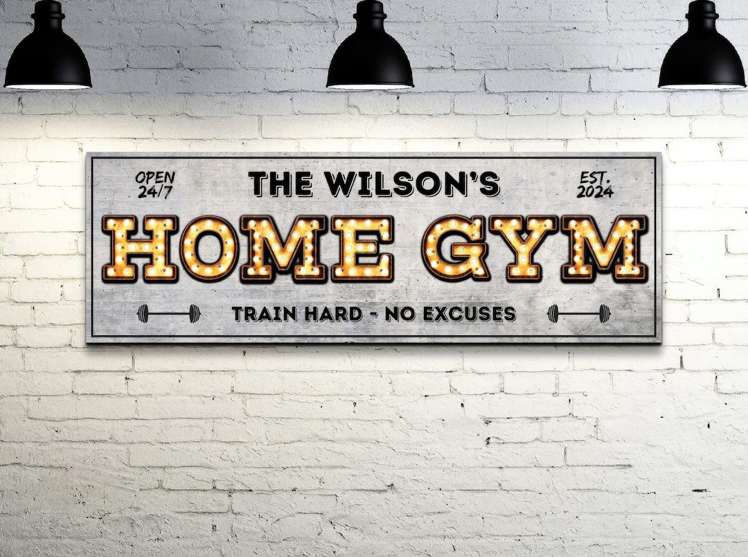 Personalized Home Gym Signs, Rustic Fitness Decor, Custom Workout Gifts ...