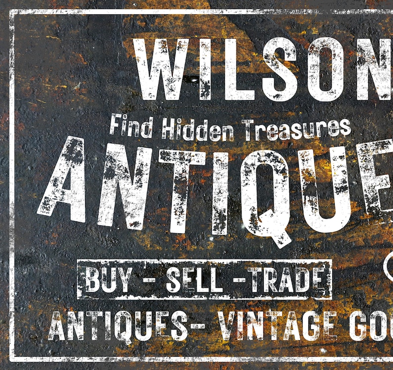 Antique Store Sign, Personalized Rustic Decor, Vintage Wall Art, Custom ...