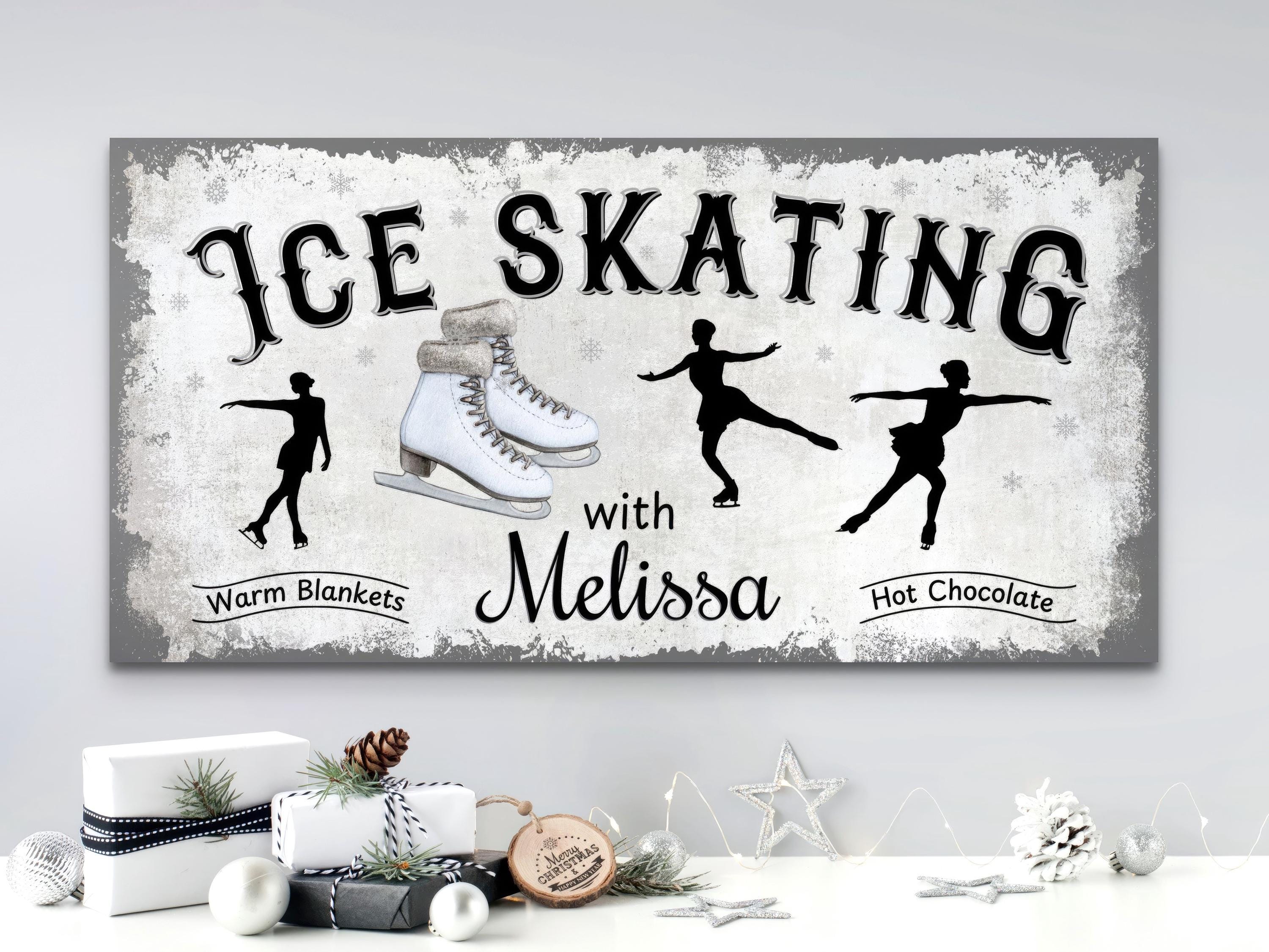 Personalized Ice Skating Gifts, Custom Ice Skating Sign, Girls Room ...